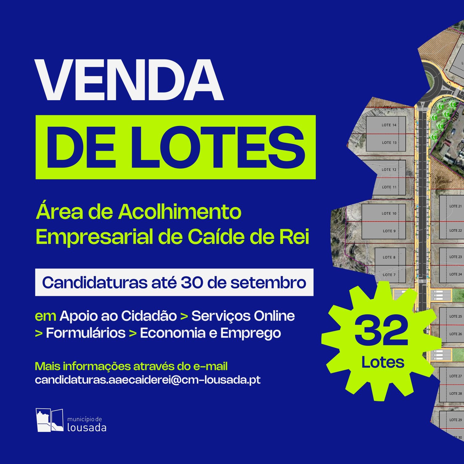 Concurso para alienação de lotes na Área de Acolhimento Empresarial de ...